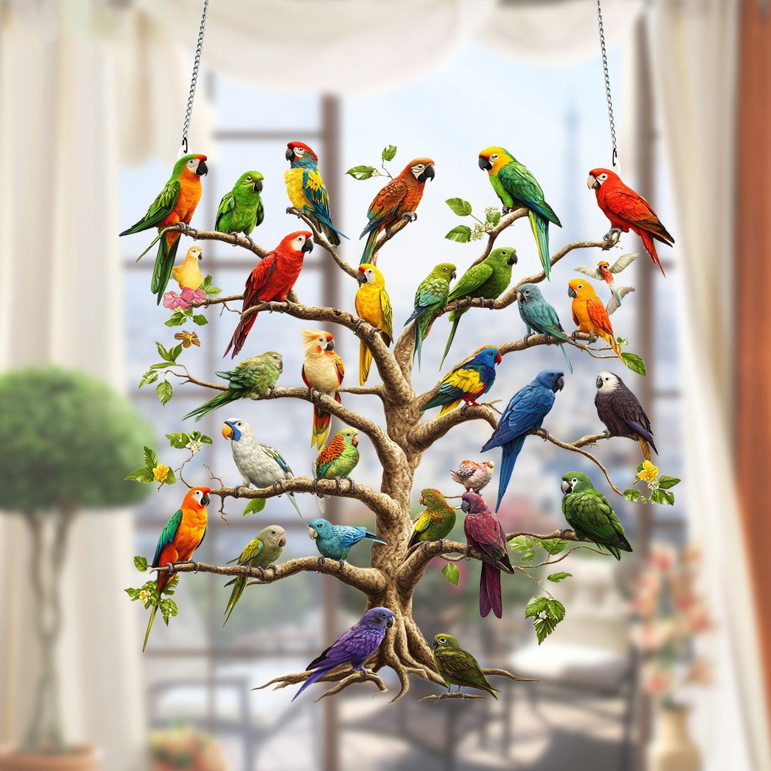 HomeKingdee Colorful Parrot Ornaments - Lightweight Acrylic Tree ...