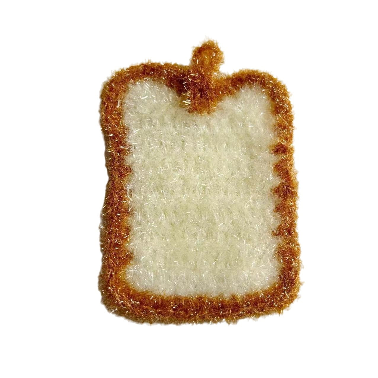 HomeKingdee Cute Crochet Scrubbers, Toast Shaped No Odor Non-Scratch ...