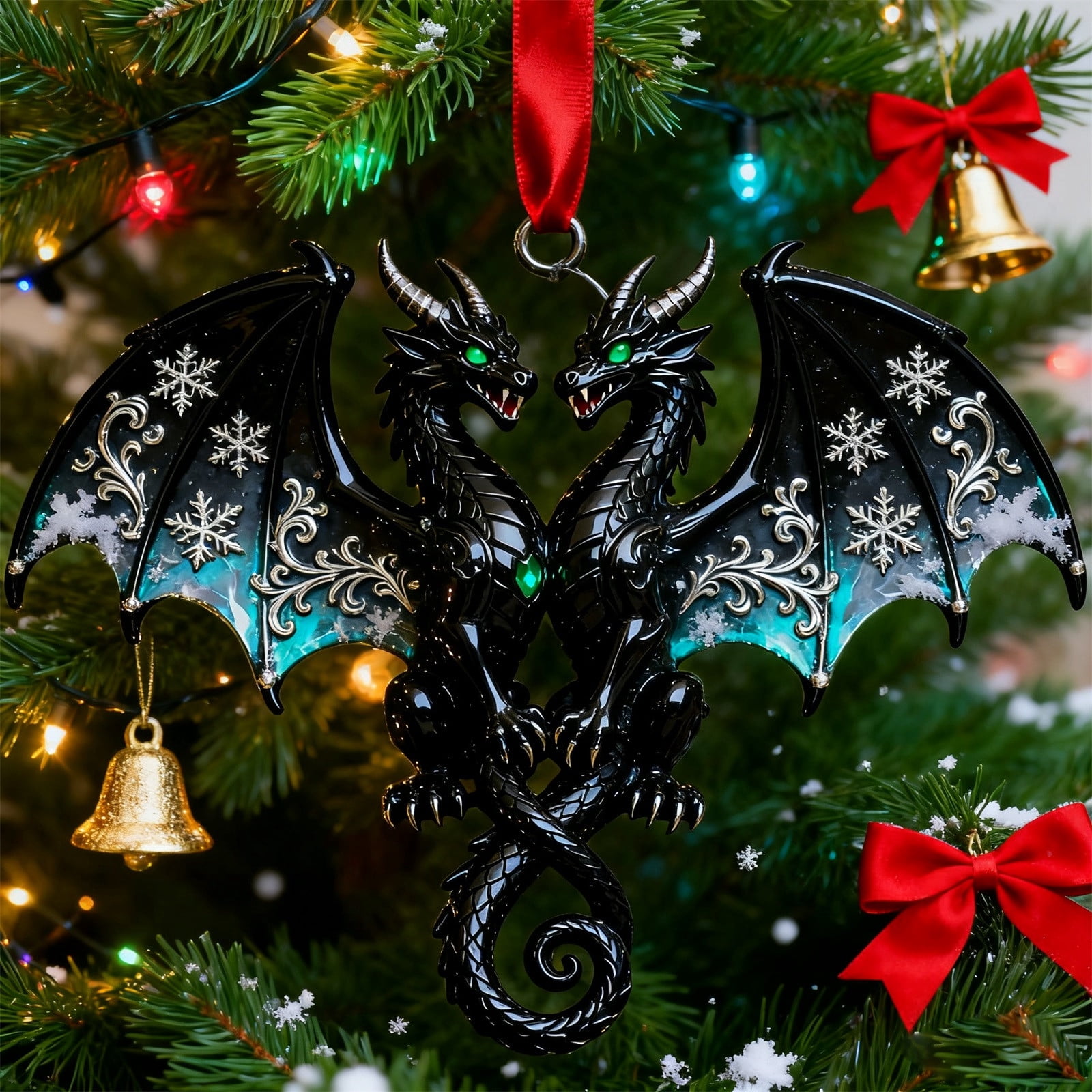 HomeKingdee Dragon Christmas Ornament, Stained Acrylic Flying Dragon ...