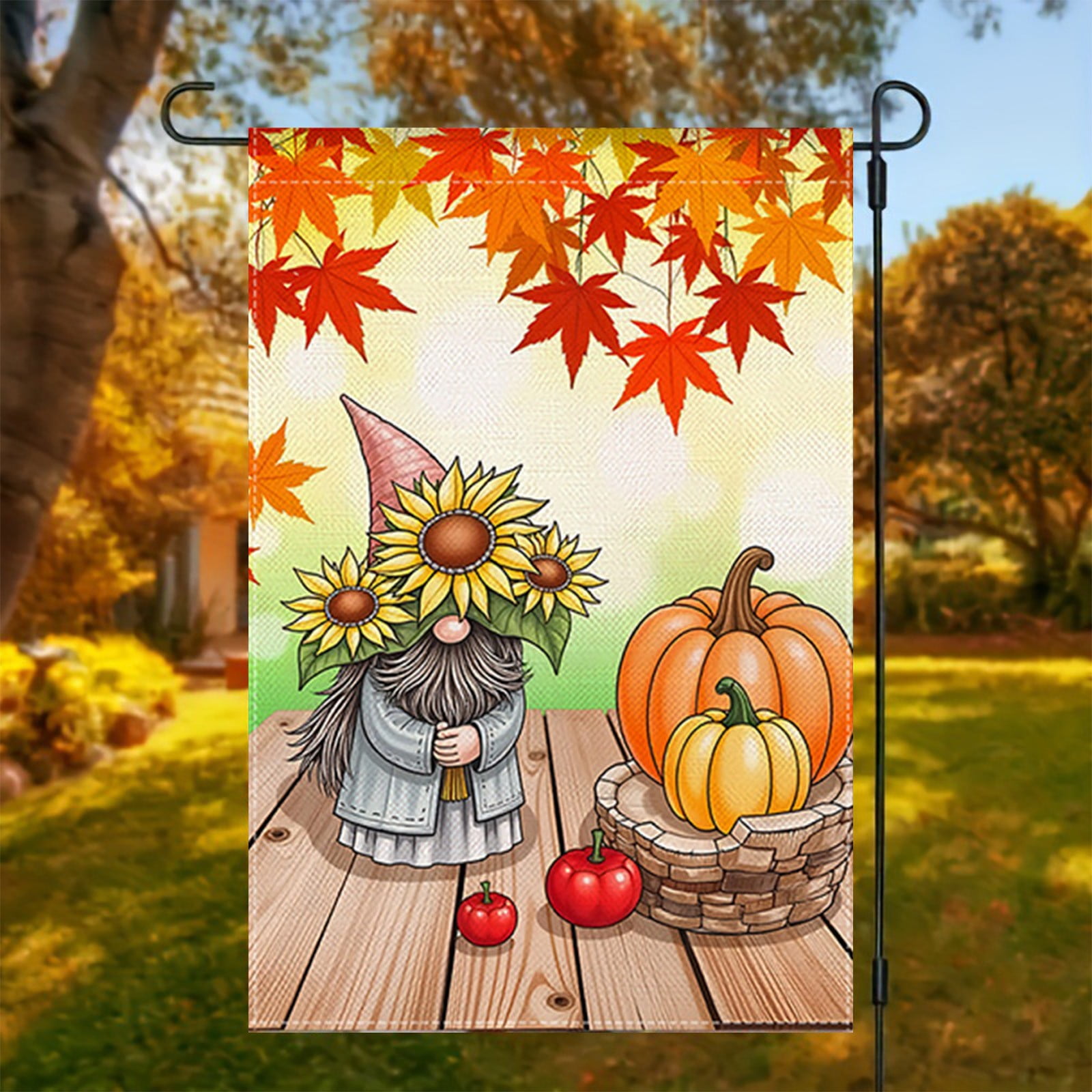 HomeKingdee Fall Gnome House Flag, Fall Decor Gnomes Flag, Autumn Flags ...