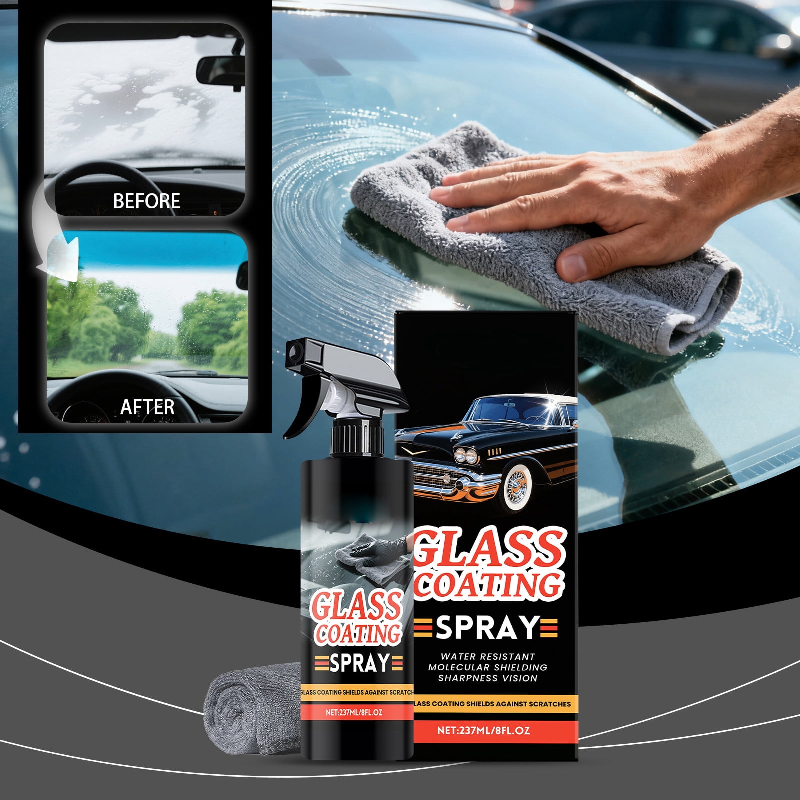 HomeKingdee Glass Polishing Liquid, Car Glass Polishing Compound, Car ...