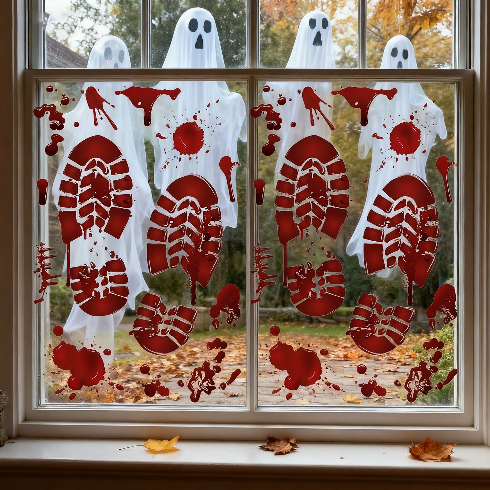 HomeKingdee Halloween Decorations, Halloween Bloody Handprint Footprint ...