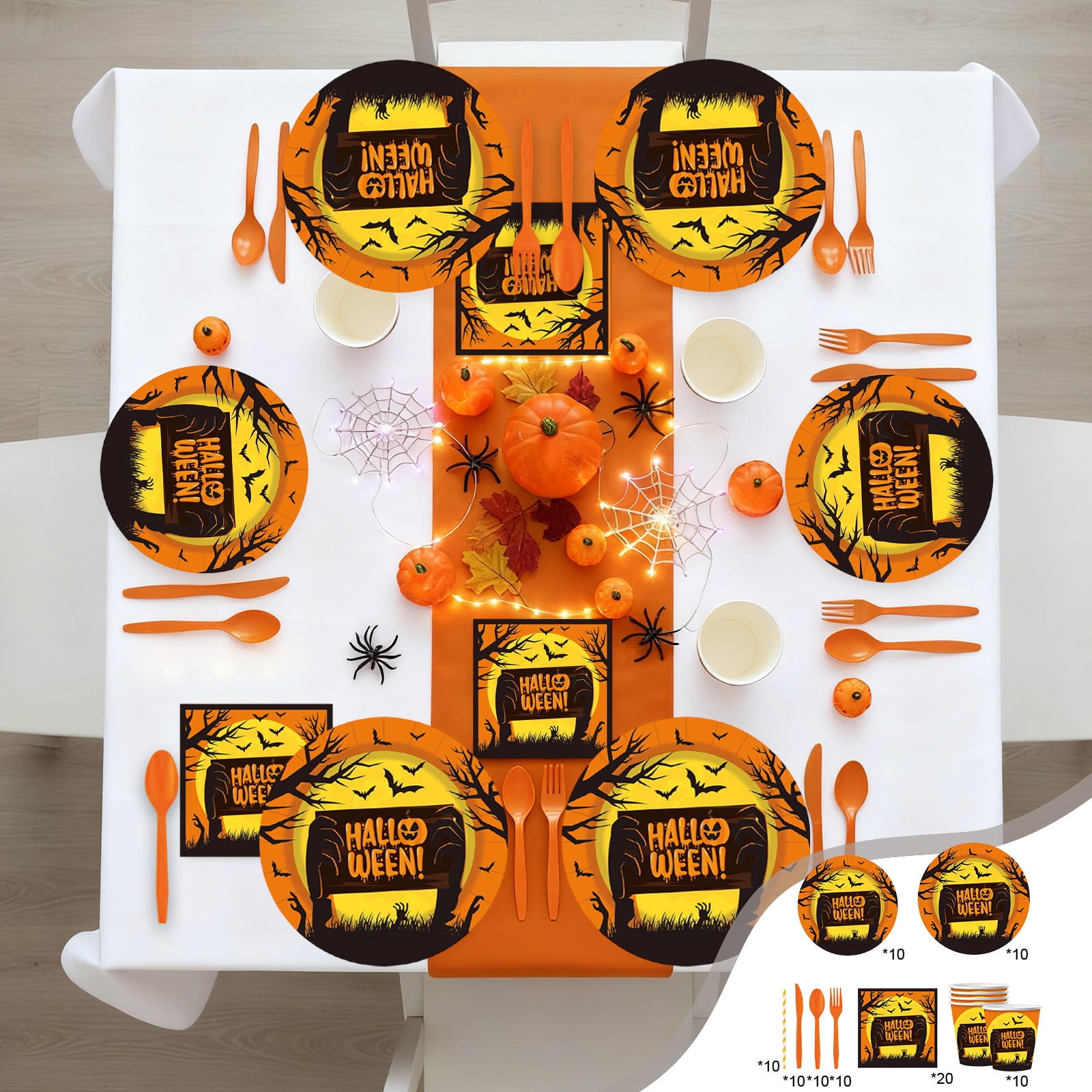 HomeKingdee Halloween Paper Plates and Napkins Happy Halloween Party ...