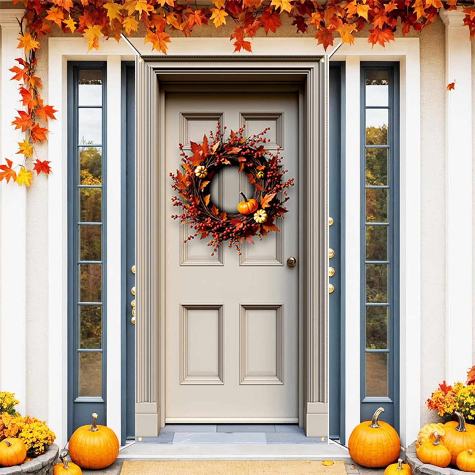 HomeKingdee Happy Thanksgiving Door Banner, Thanksgiving Fall Door ...