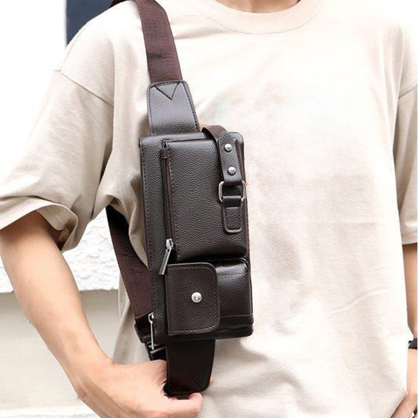 HomeKingdee Leather Waist Bag - Spacious Crossbody Fanny Pack with ...