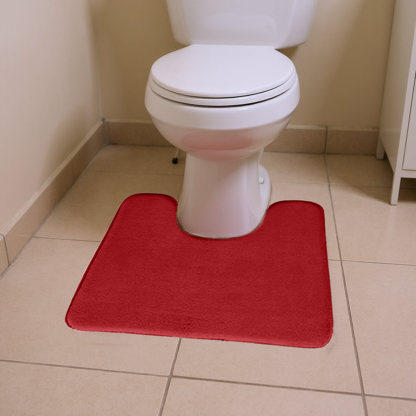 HomeKingdee Memory Foam Toilet Rugs U-Shaped, Extra Soft Absorbent Non ...