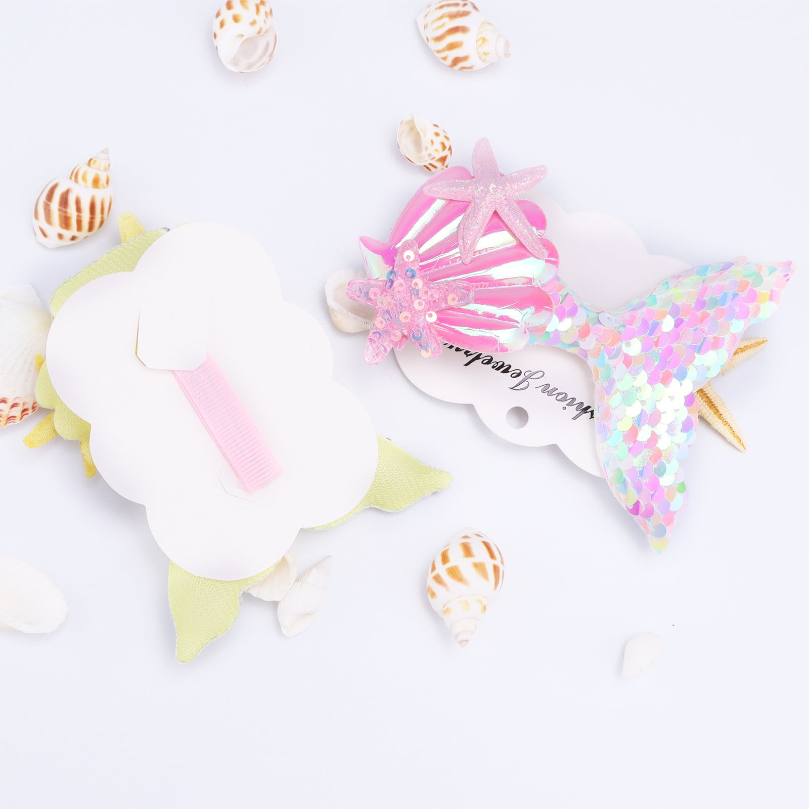 HomeKingdee Mermaid Tail Hair Clips for Girls - Sparkly Sequins Fabric ...