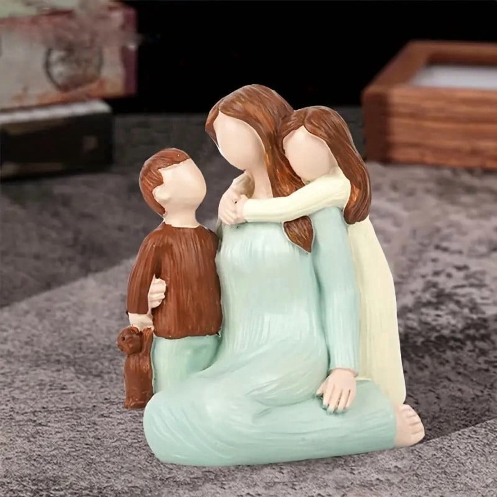 HomeKingdee Mom and Kids Figurines, Sculpted Hand-Painted Mother and ...