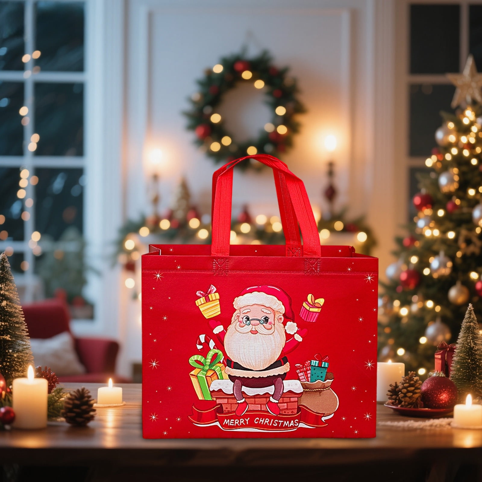 HomeKingdee Non-woven Christmas Gift Bags- Durable Holiday Gift ...