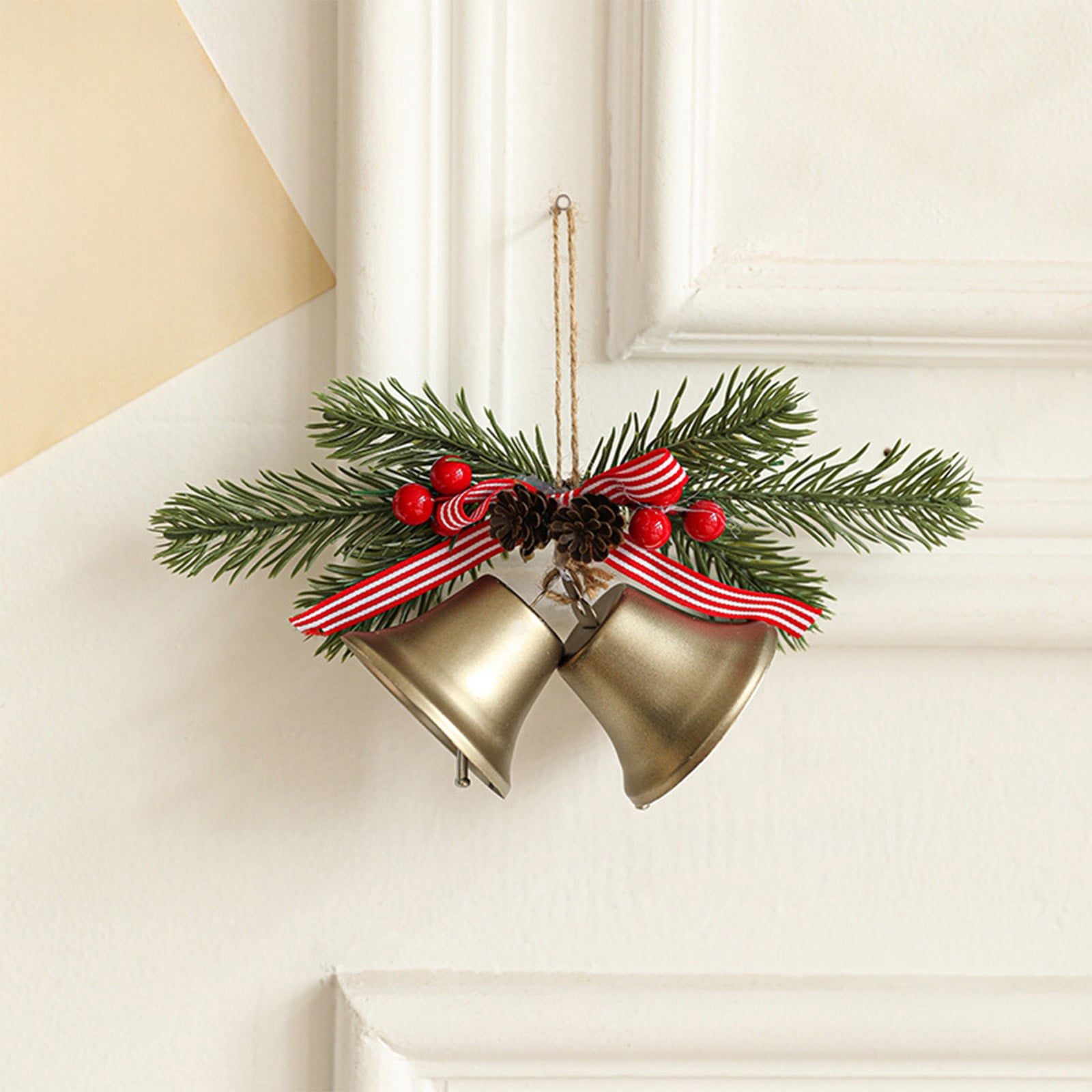 HomeKingdee Red Velvet Bowknot Iron Bells Ornaments- Christmas Tree ...