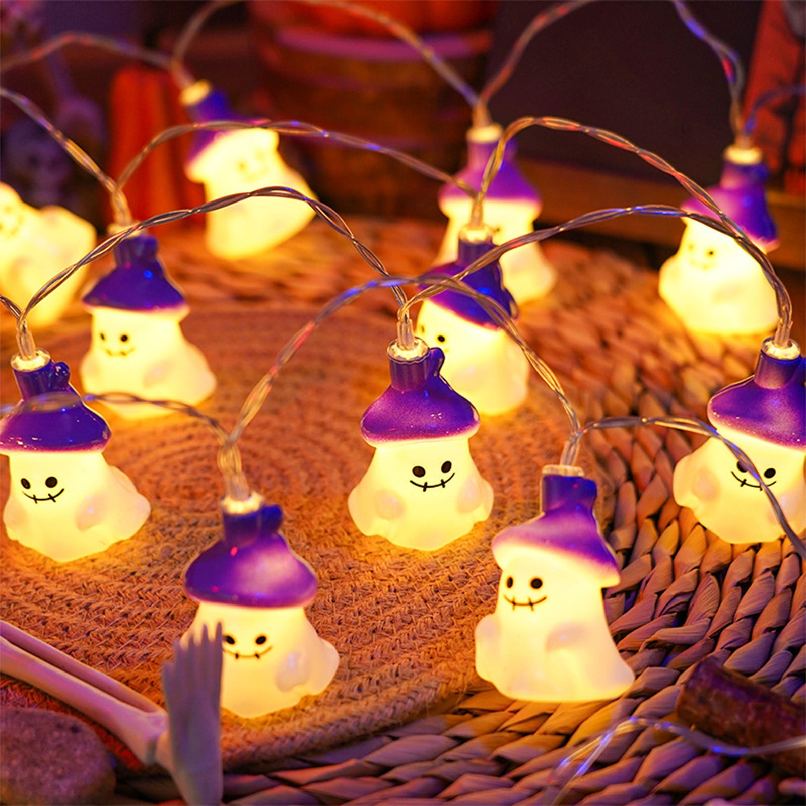 HomeKingdee String Lights Ghost Decorations, Copper String Lights with ...