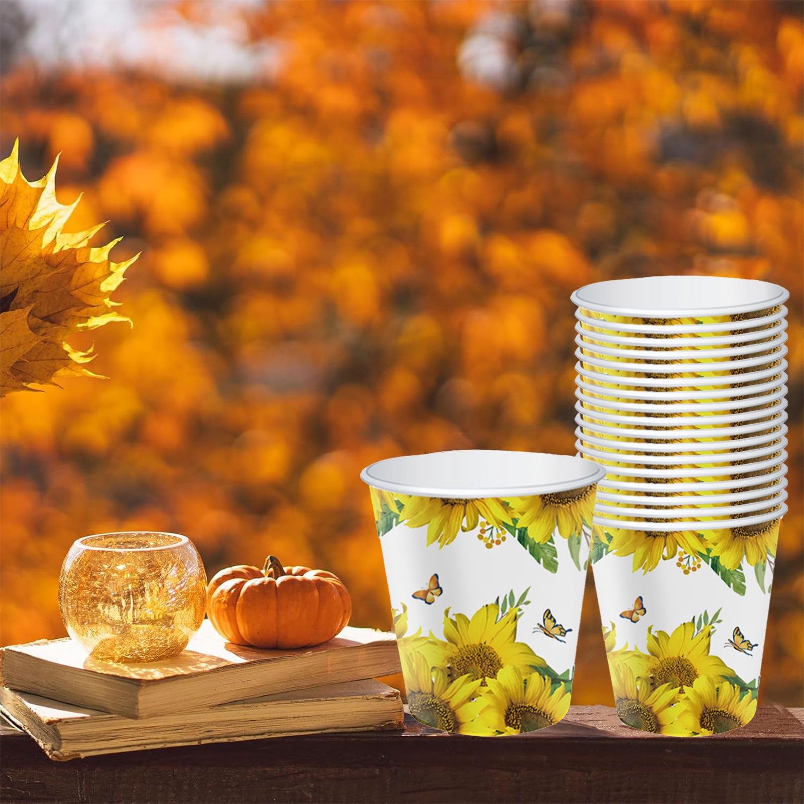 HomeKingdee Sunflower Party Paper Cups Sunflower Birthday Party ...