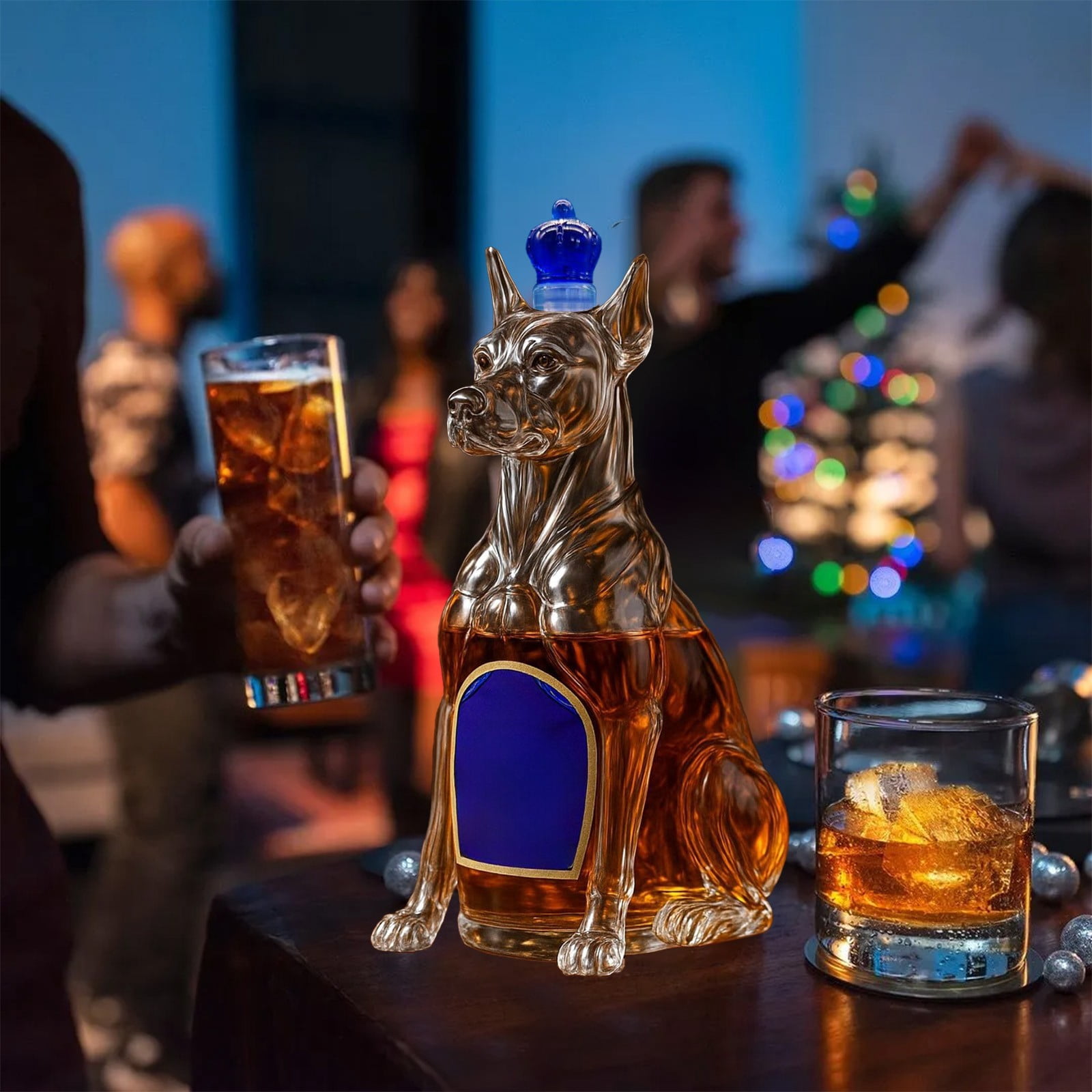 HomeKingdee Whiskey Bottle Doberman Novelty Glass Decanter Creativity ...