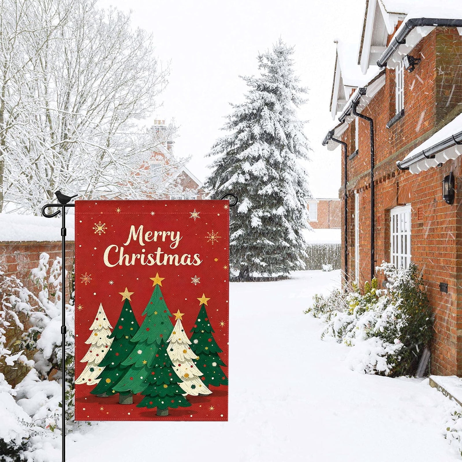 HomeKingdee Winter Christmas Garden Flag- Double Sided 12x18 Inch Linen ...