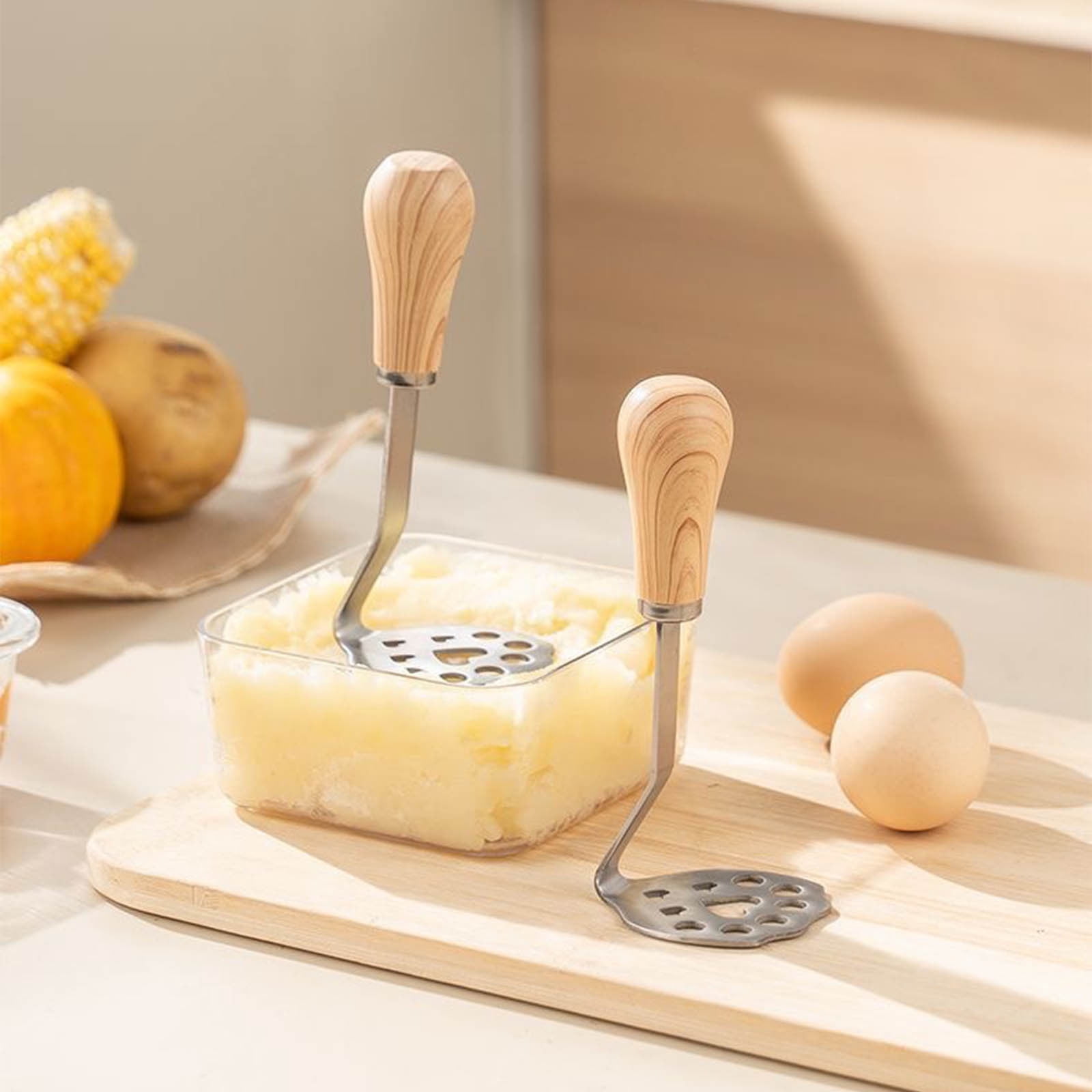HomeKingdee Wooden-handled potato masher,Mini Avocado Masher，Small food ...