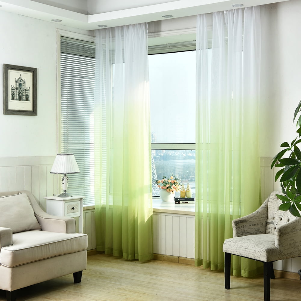 HomeLife 100x200cm Sheer Curtains Ramp Color Window Shade for Kitchen ...