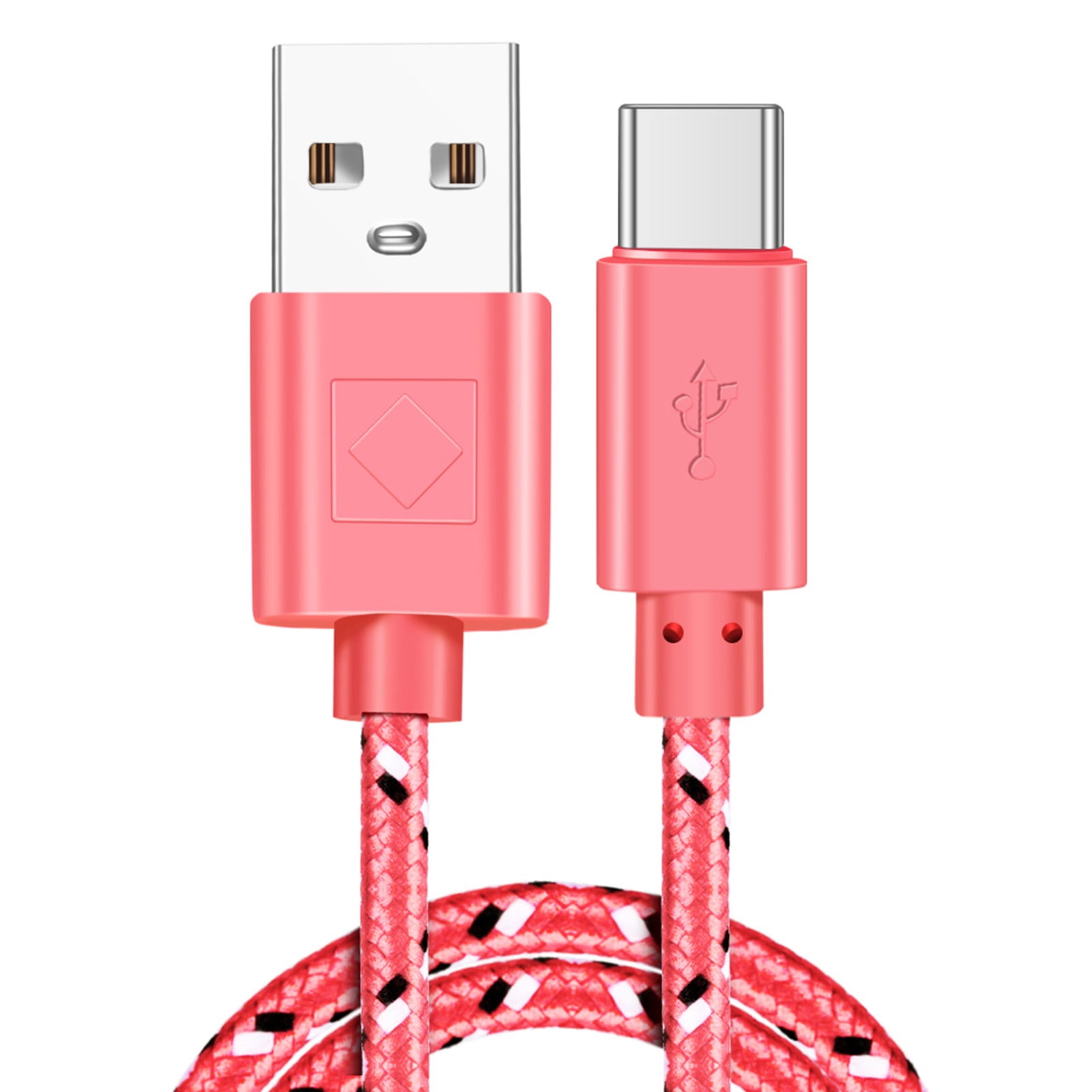 HomeLife 1M/2M 2-in-1 Fast Charging Multicolor Braided Type-C USB Cable ...