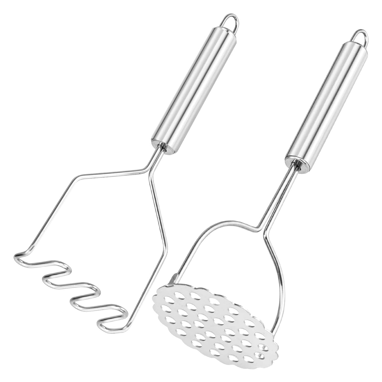 HomeLife 2 Pcs Potato Masher Stainless Steel Heavy Duty Integrated ...