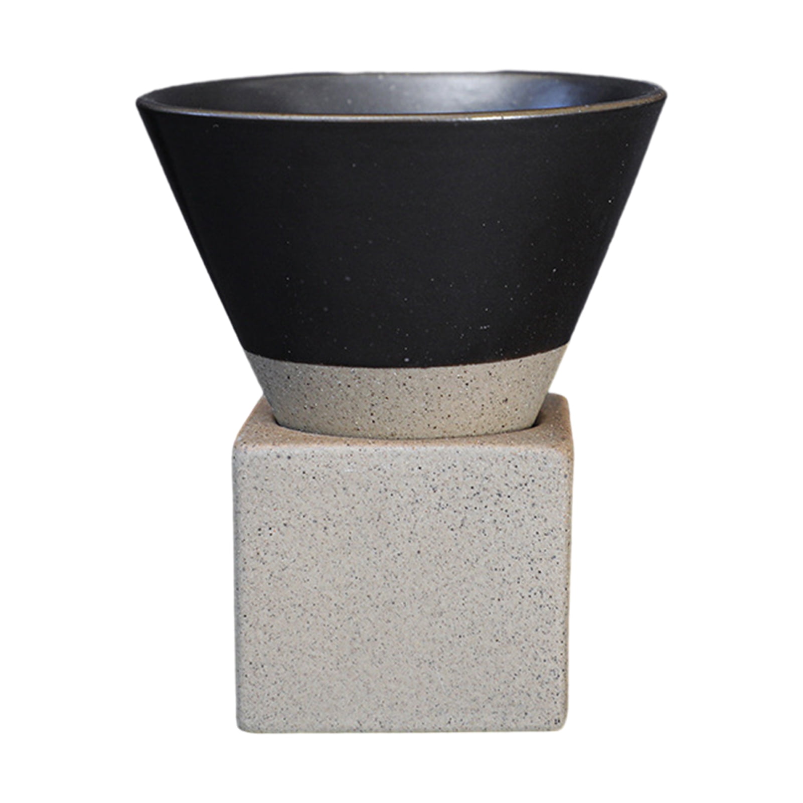 HomeLife 200ML Crude Pottery Funnel Coffee Cup with Base Heat-resistant ...