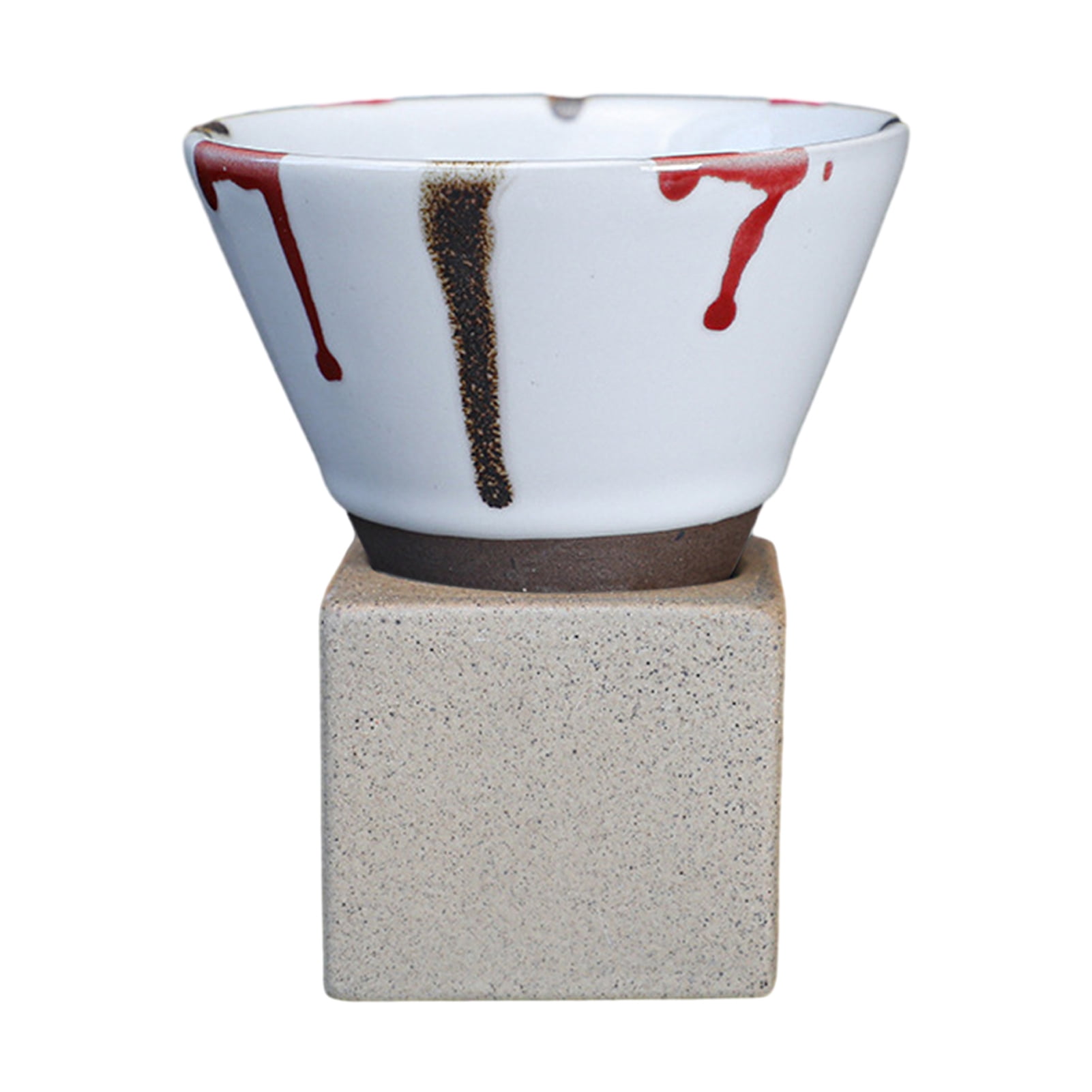 HomeLife 200ML Crude Pottery Funnel Coffee Cup with Base Heat-resistant ...
