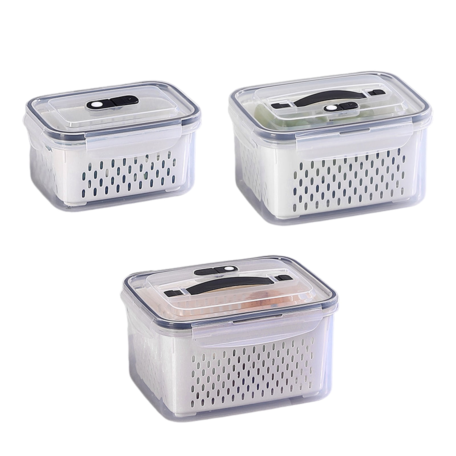 HomeLife 800ML/1700ML/3150ML Fruit Storage Box Double-Layered Fruit ...