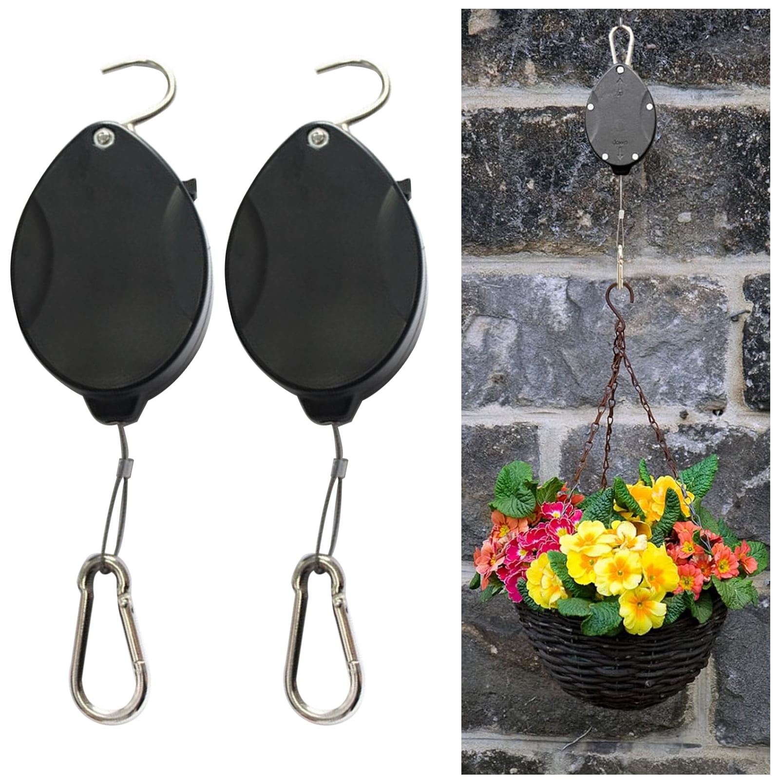 HomeLife Adjustable Telescopic Hook for Hanging Basin Bird Cage, 2pcs ...