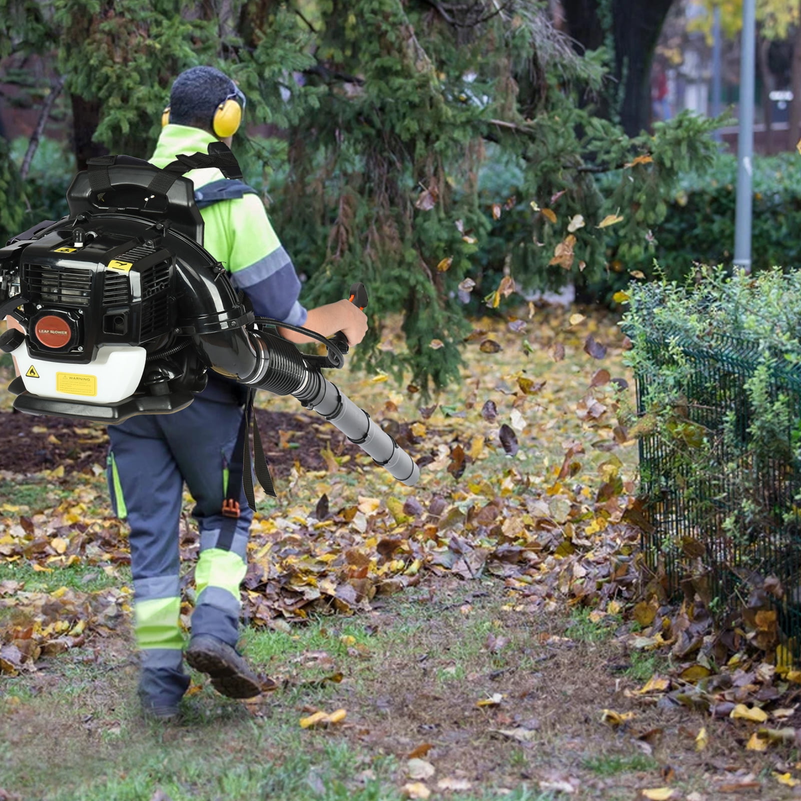 HomeLife Backpack Petrol Blower, 2-Stroke 52CC Leaf Blower with ...