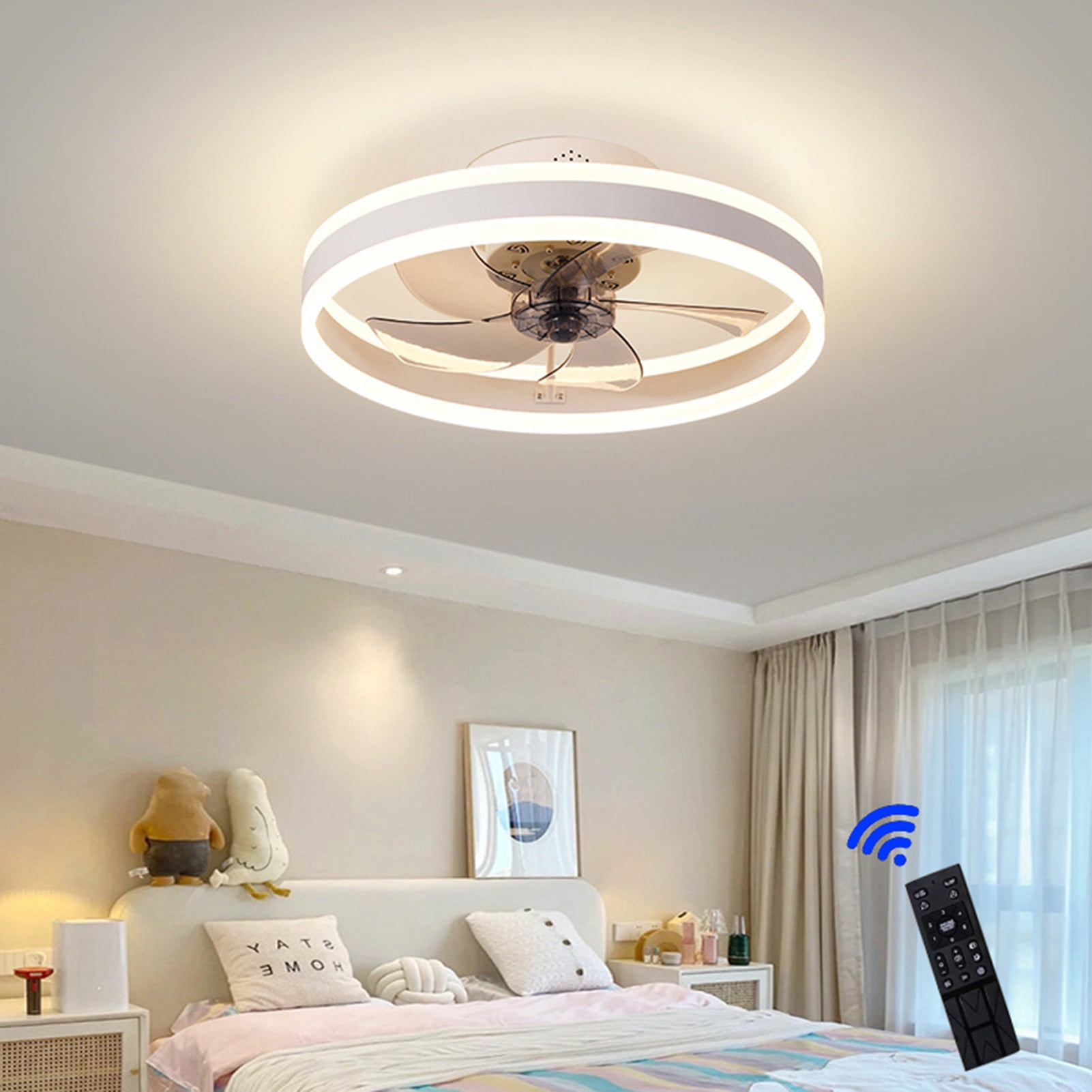 HomeLife Bedroom Ceiling Fan Light, Dining Room Balcony LED Variable ...
