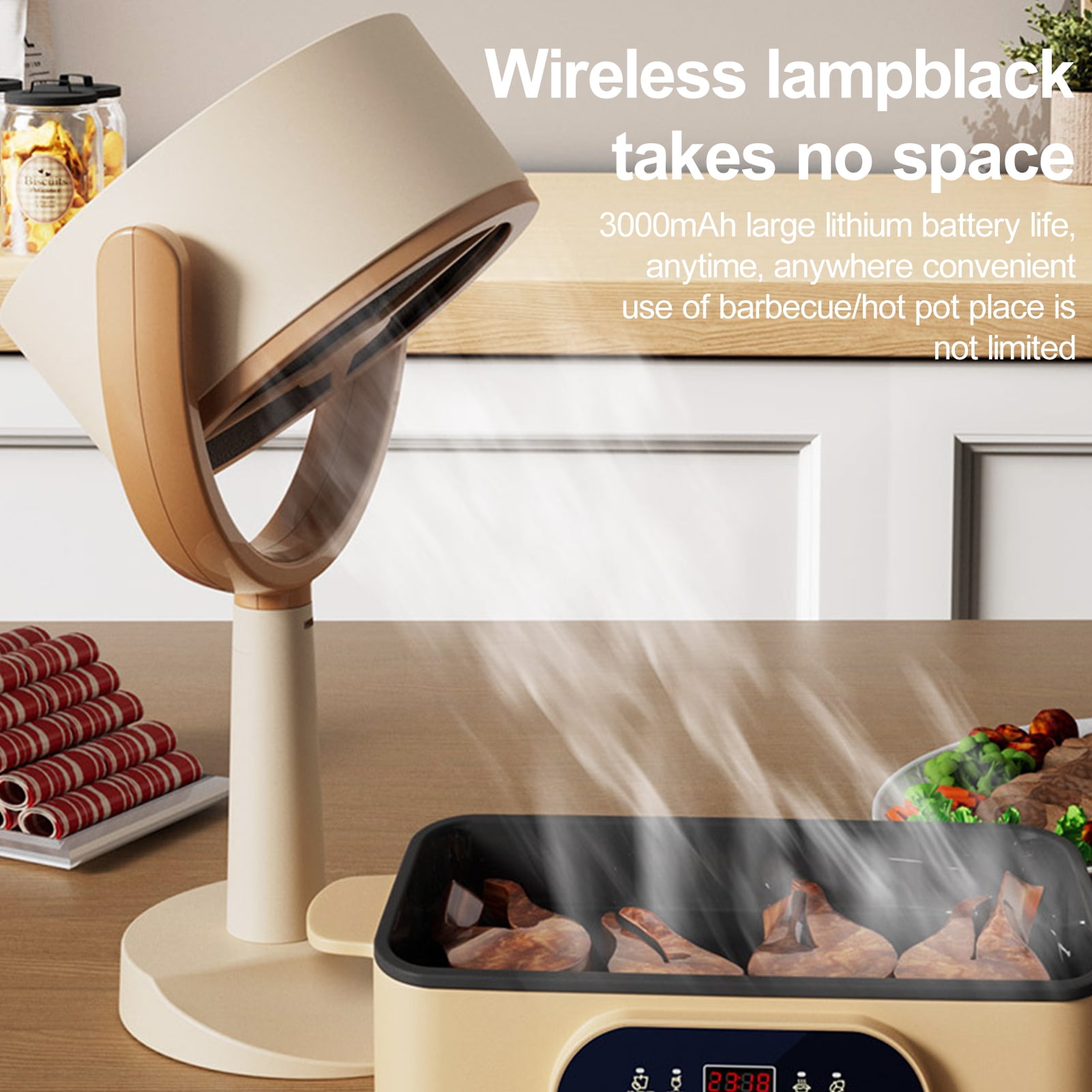 HomeLife Desktop Oil Fume Purification Range Hood with 12 Filter ...