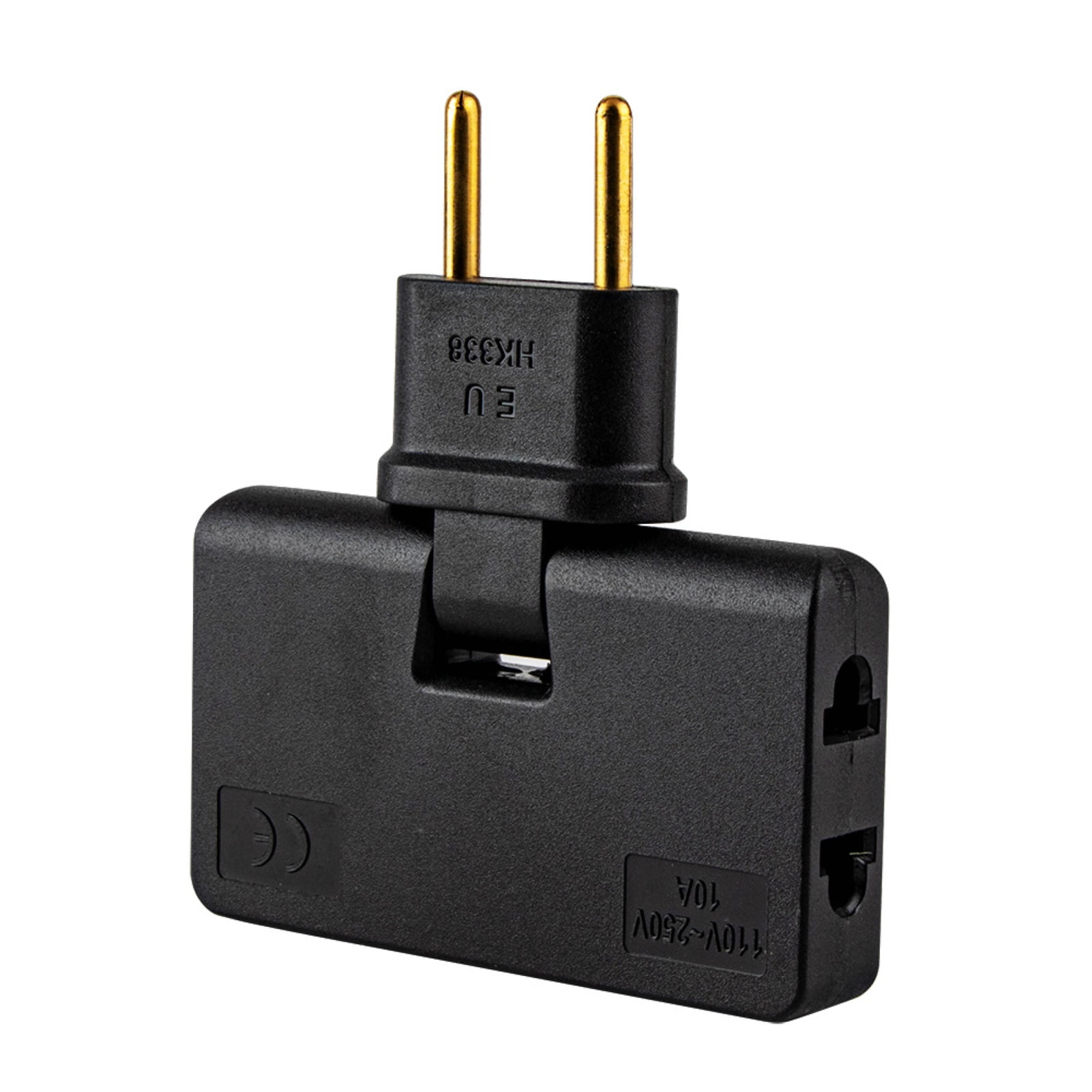 HomeLife EU Plug Adapter 1 In 3 180-degree Rotating 1500W European ...