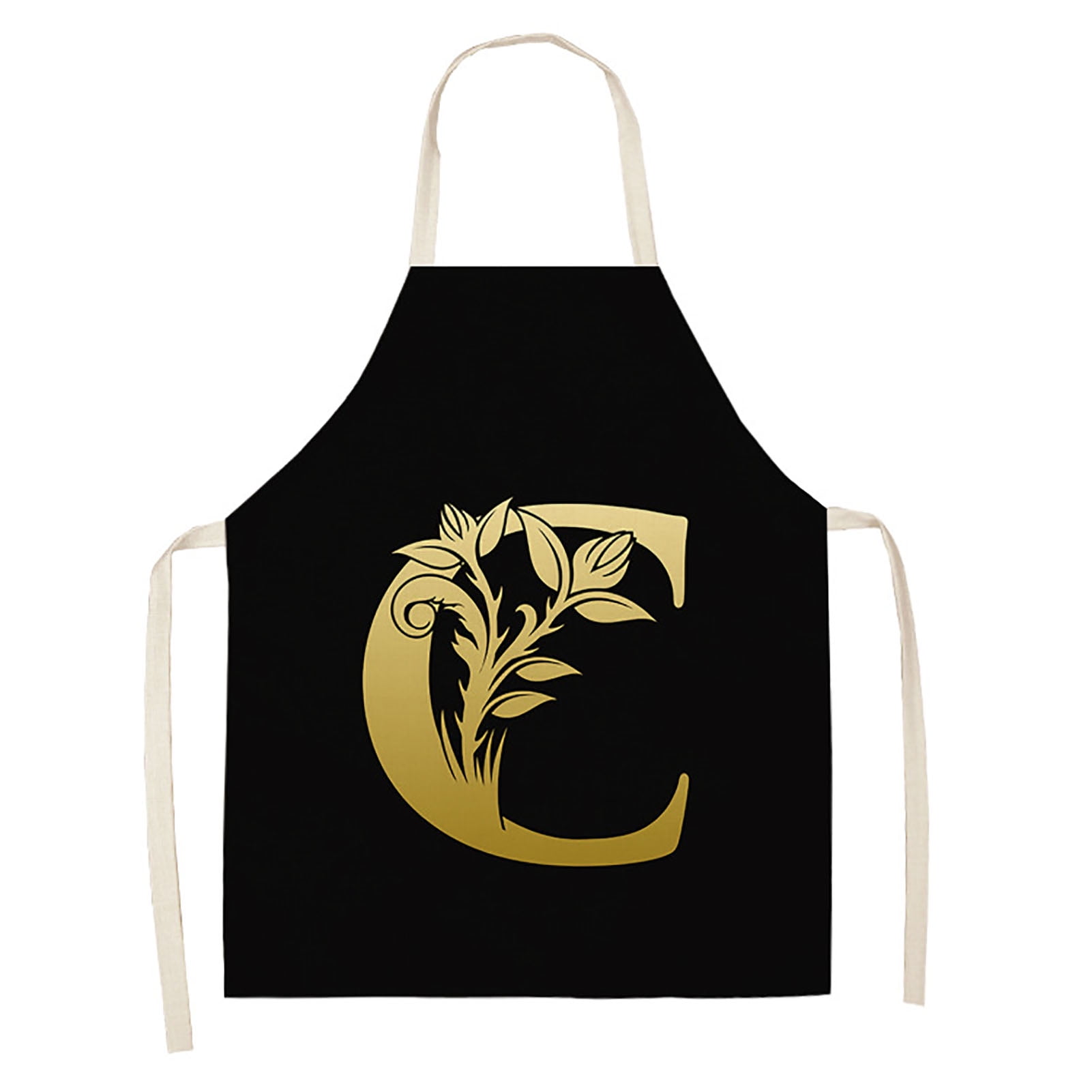 HomeLife Golden Letter Alphabet Pattern Kitchen Apron Sleeveless ...