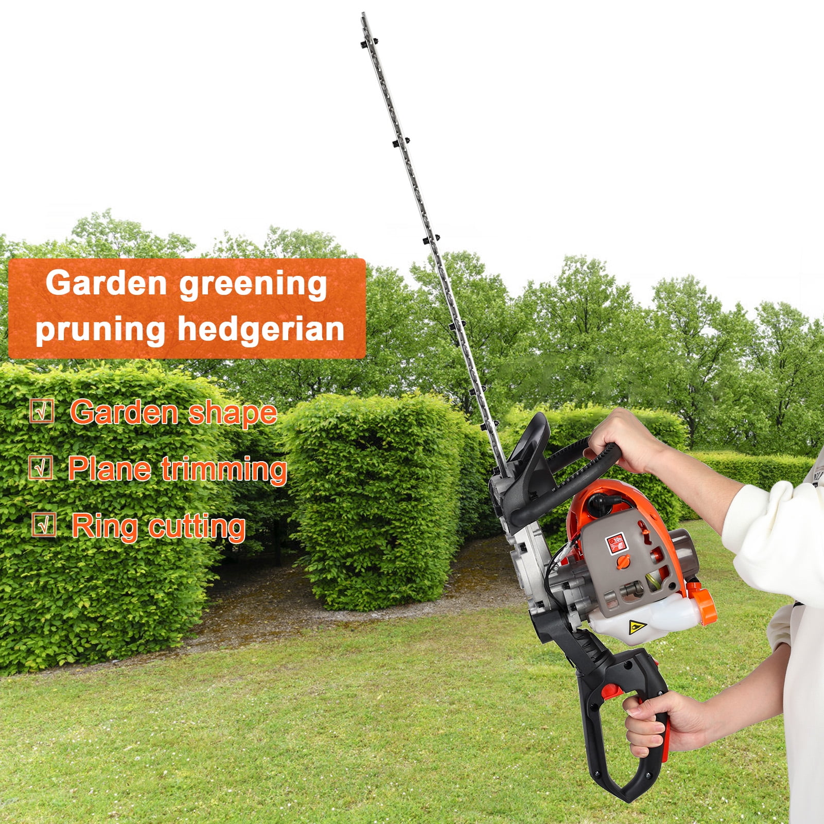 HomeLife Handheld Chainsaw Hedge Pruner, Double-Edged Blade 2-Stroke ...