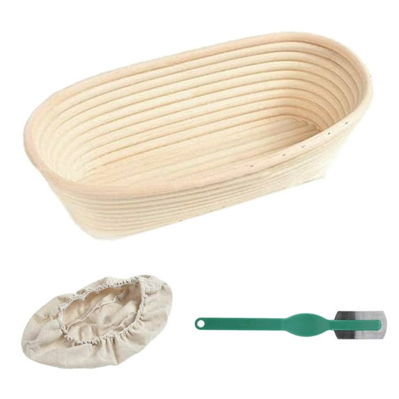 HomeLife Oval Rattan Bread Proofing Dough Fermentation Basket with ...