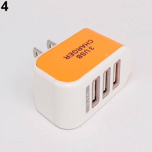 HomeLife Triple USB Ports Travel Charger for Phone Tablet 3 Ports Power ...