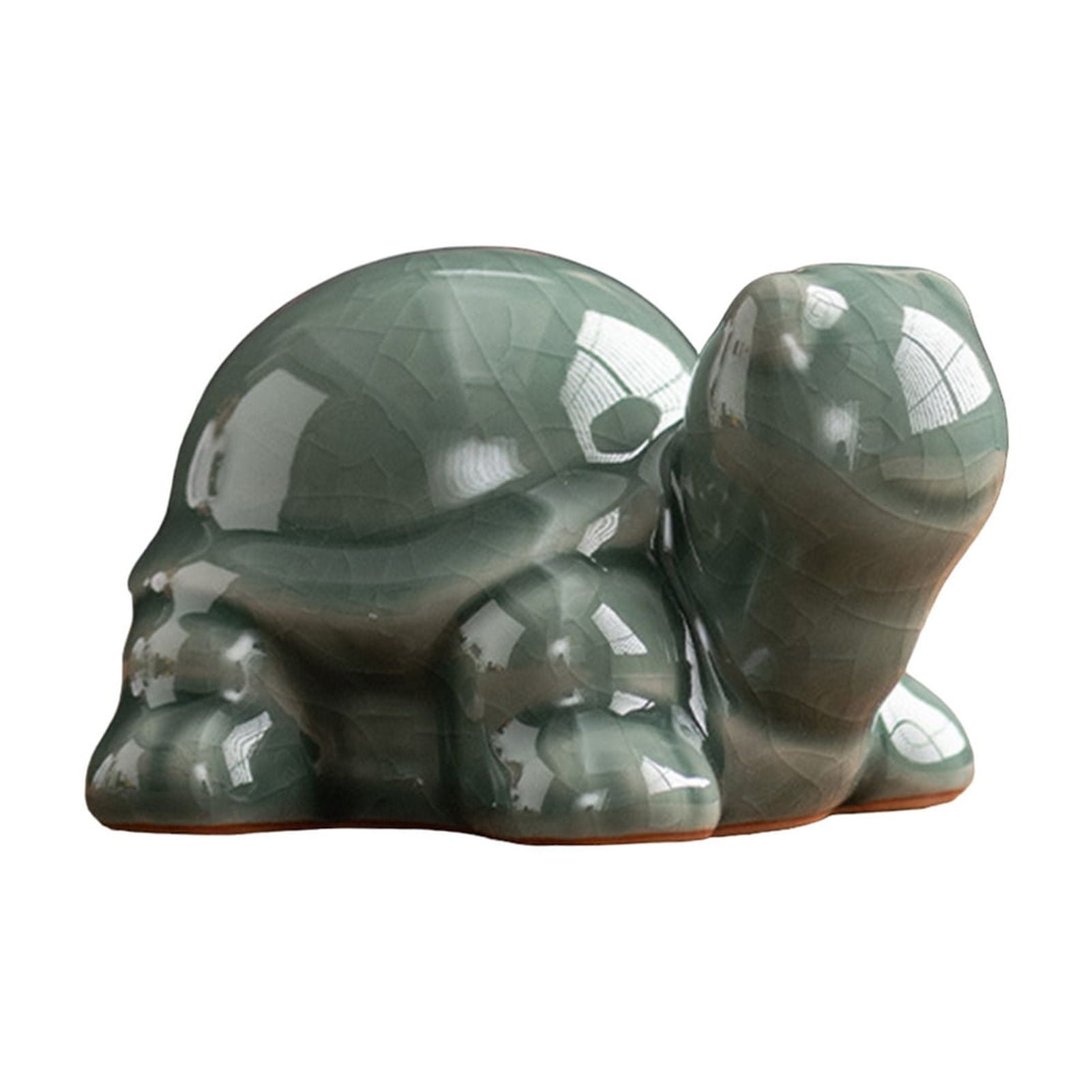 HomeLife Turtle Ornament Ceramic Turtle Tea Pet Figurine Smooth Touch ...
