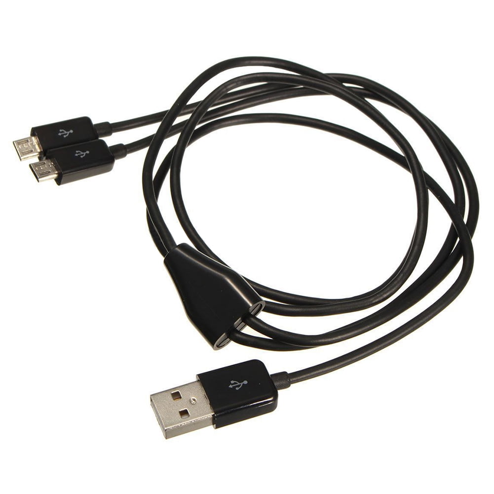 HomeLife USB 2.0 Male to Micro USB 2.0 Male 1 to 2 Y Splitter Charger ...