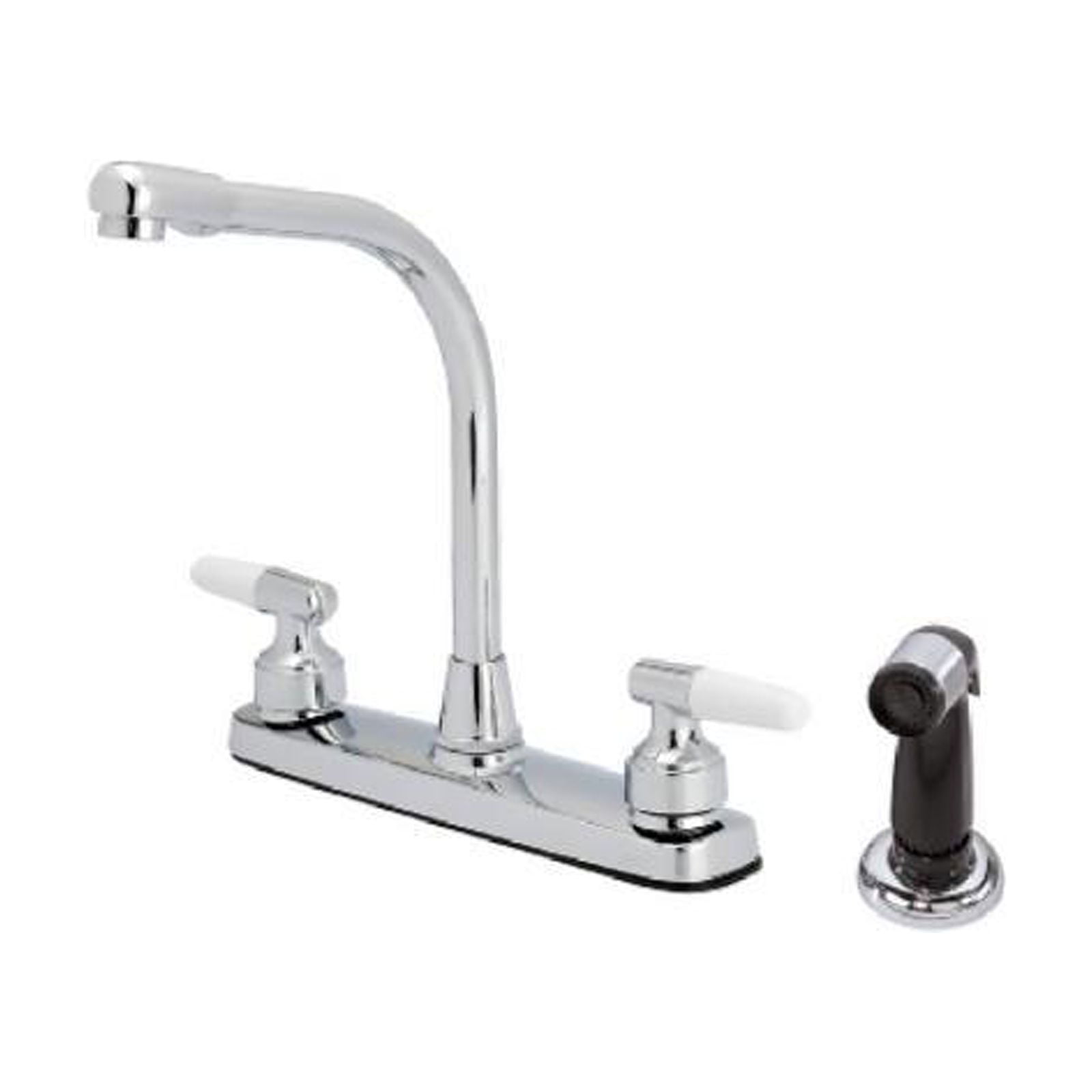 HomePointe 204664 Kitchen Faucet With Side Spray, 2 Lever Handles ...