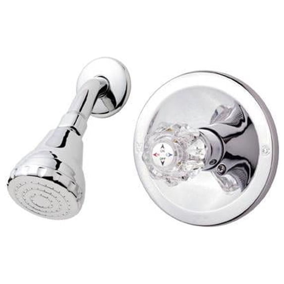 HomePointe 210519 Shower Faucet + Showerhead, Acrylic Handle, Chrome ...