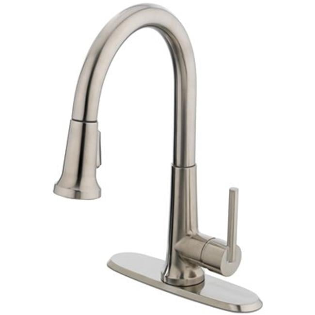 HomePointe Kitchen Faucet with Single Handle - Brushed Nickel - Walmart.com