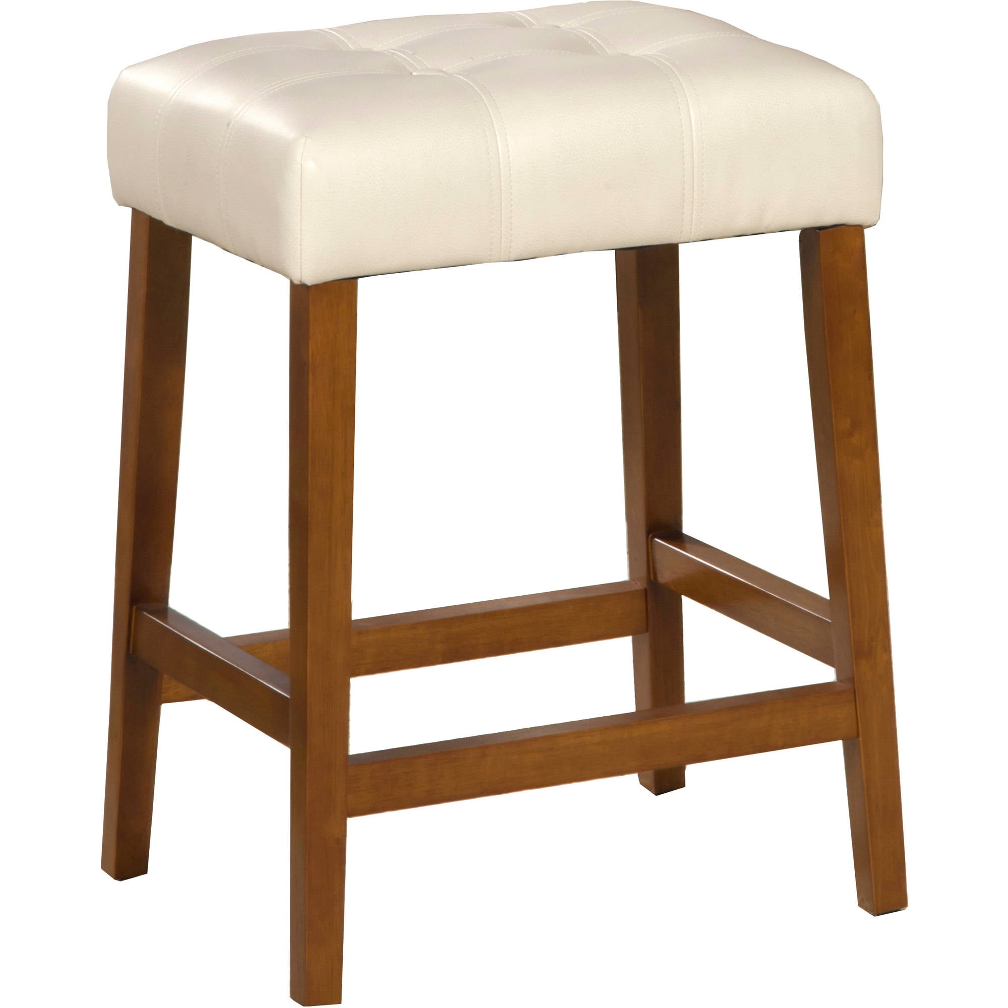 HomePop 24" Faux Leather Square Counter Stool, Multiple Colors ...