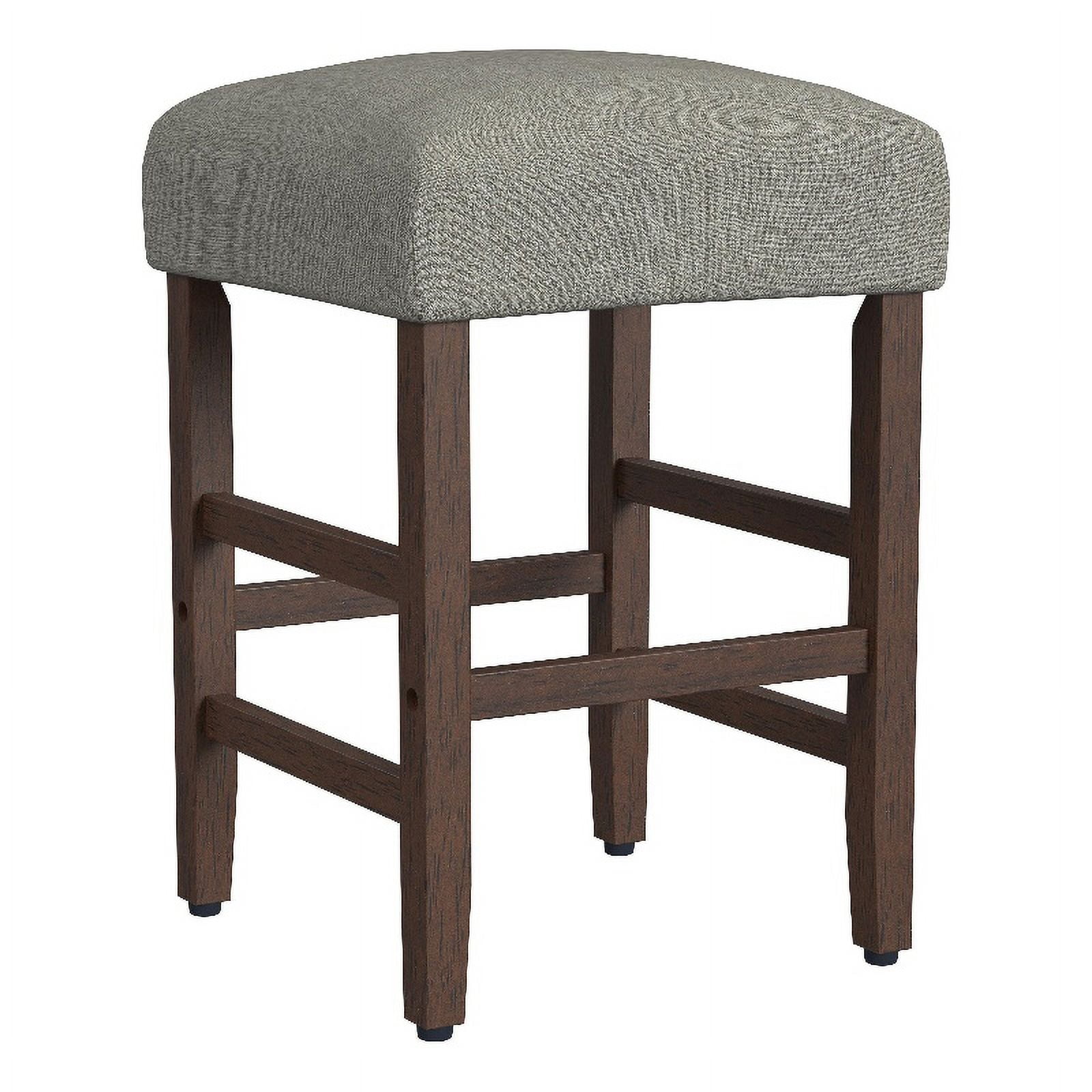 HomePop 25" Indoor Square Backless Upholstered Counter Stool, Gray ...