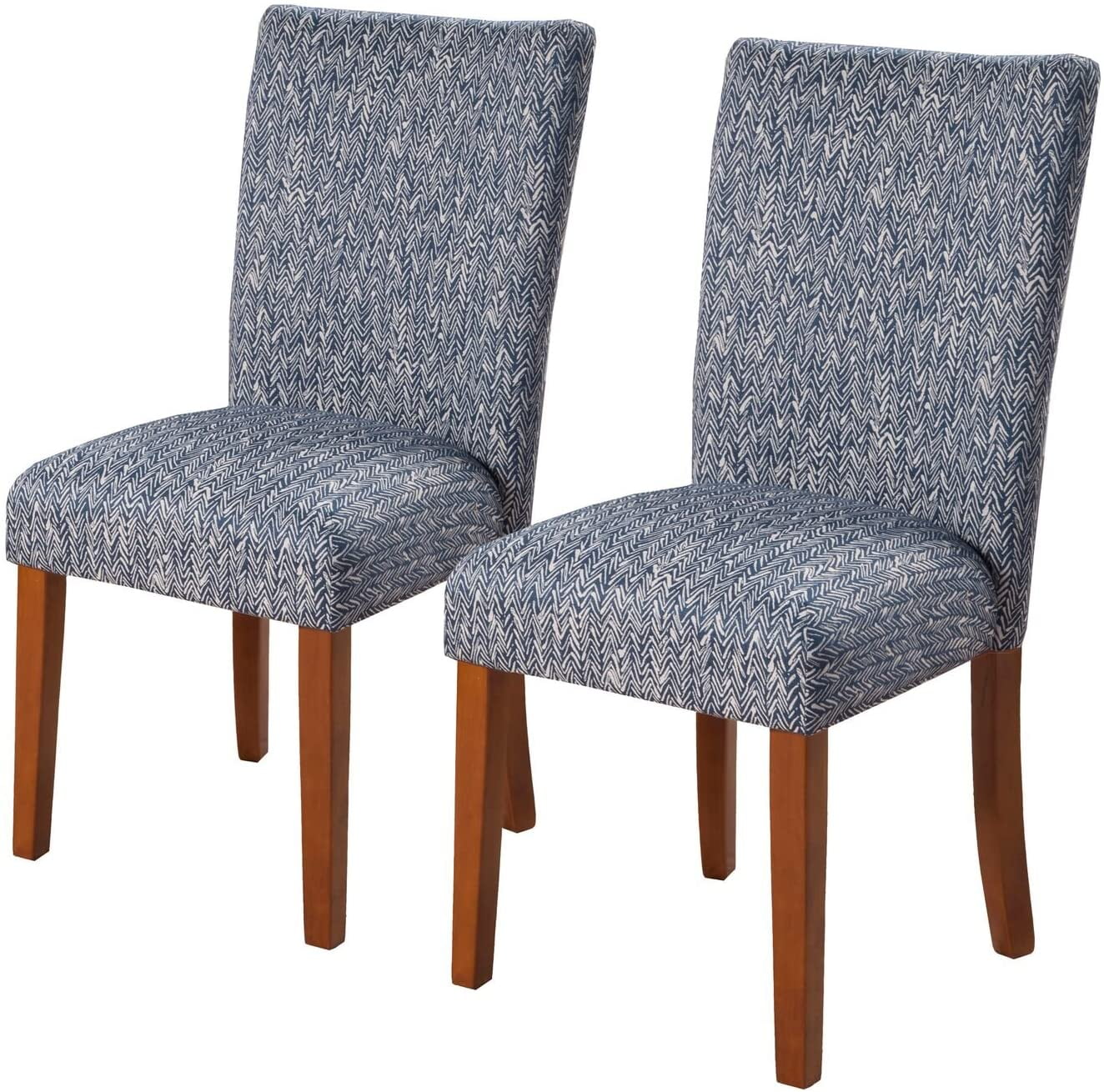 HomePop Classic Parsons Dining Chair -Denim Jacobean Print (Set of 2 ...