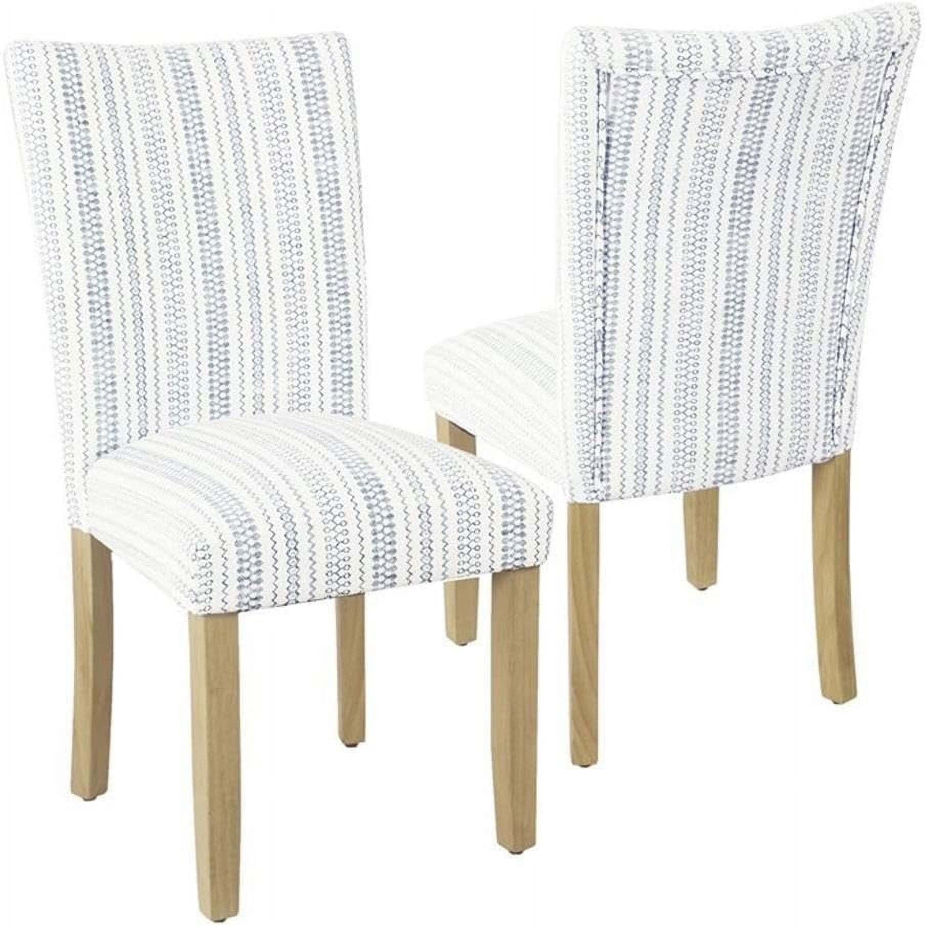 HomePop Classic Parsons Dining Chair -Denim Jacobean Print (Set of 2 ...
