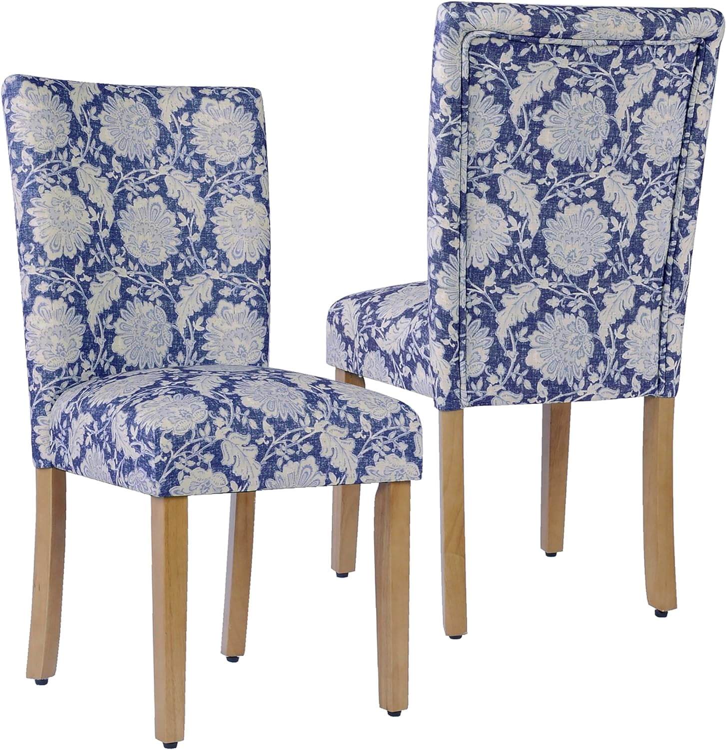 HomePop Classic Parsons Dining Chair -Denim Jacobean Print (Set of 2 ...