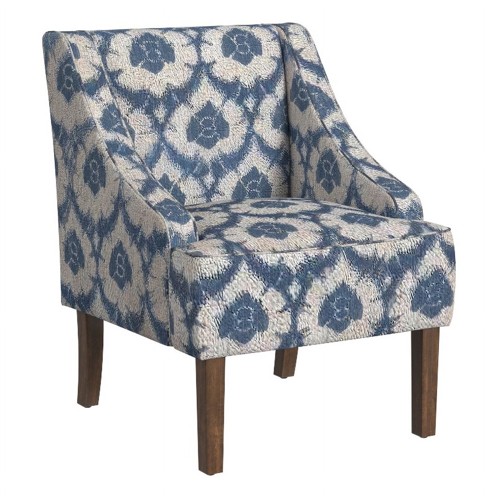 HomePop Classic Swoop Arm Accent Chair, Blue Ikat Print - Walmart.com