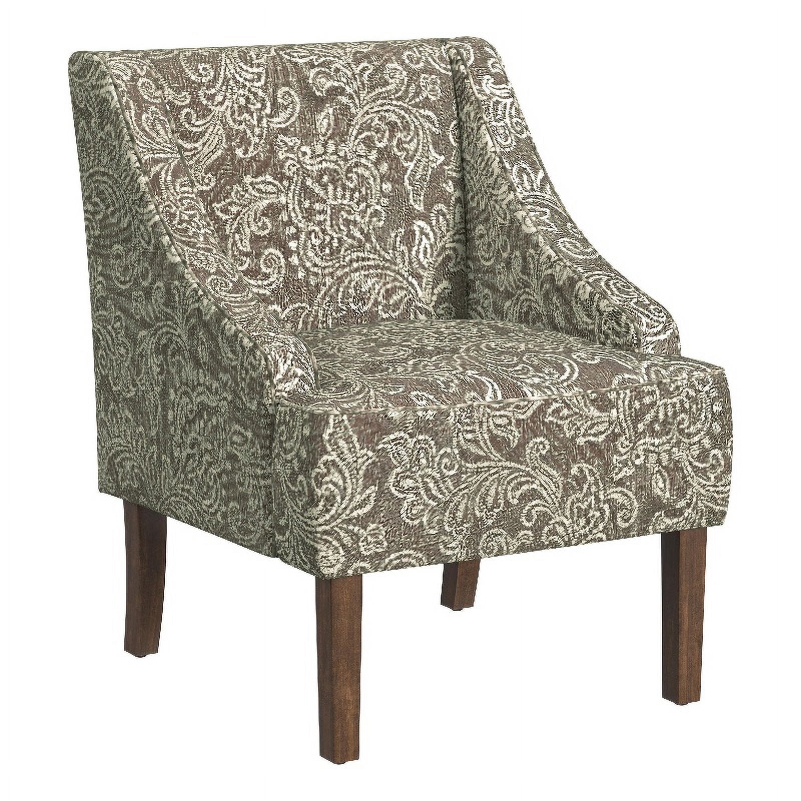HomePop Classic Swoop Arm Accent Chair, Brown Jacobean Print - Walmart.com