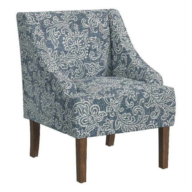 HomePop Classic Swoop Arm Accent Chair, Denim Jacobean Print - Walmart.com