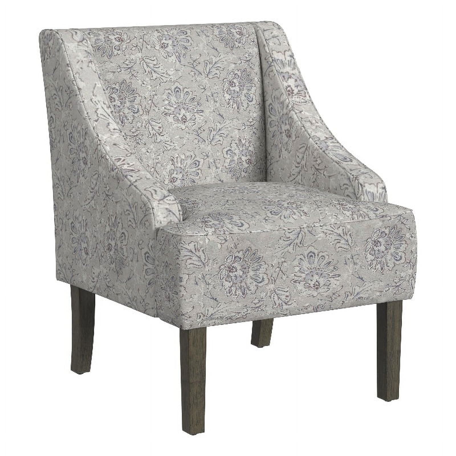 HomePop Classic Swoop Arm Accent Chair, Linen Artistic Floral Print ...