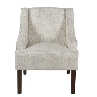 HomePop Classic Swoop Accent Chair - Blue and White Damask - Walmart.com