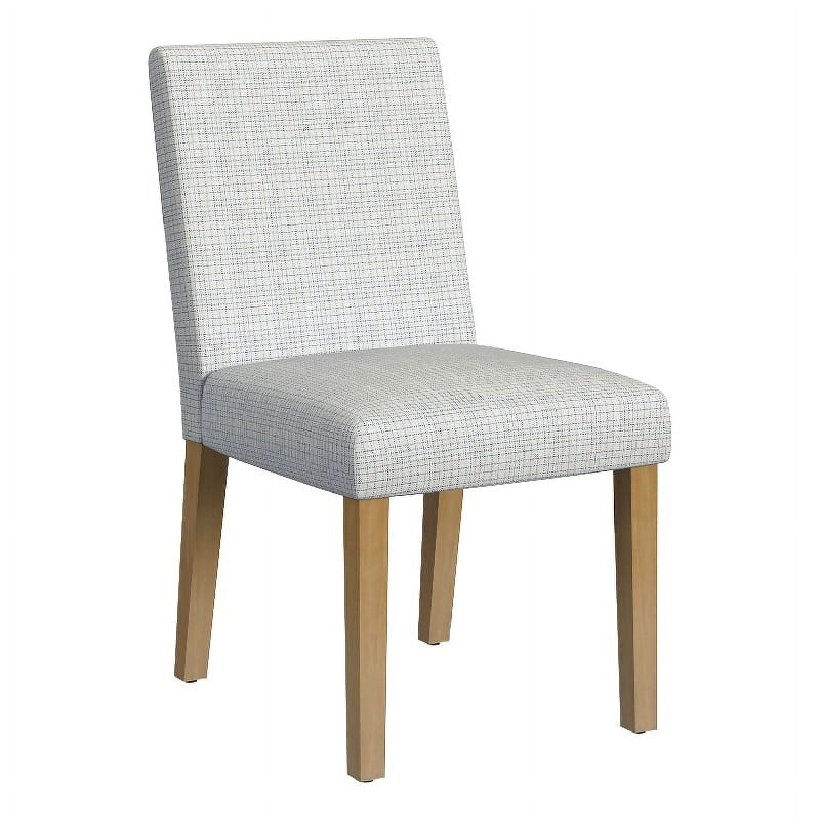 HomePop Classic Upholstered Dining Chair, Cream Mini Grid Pattern ...